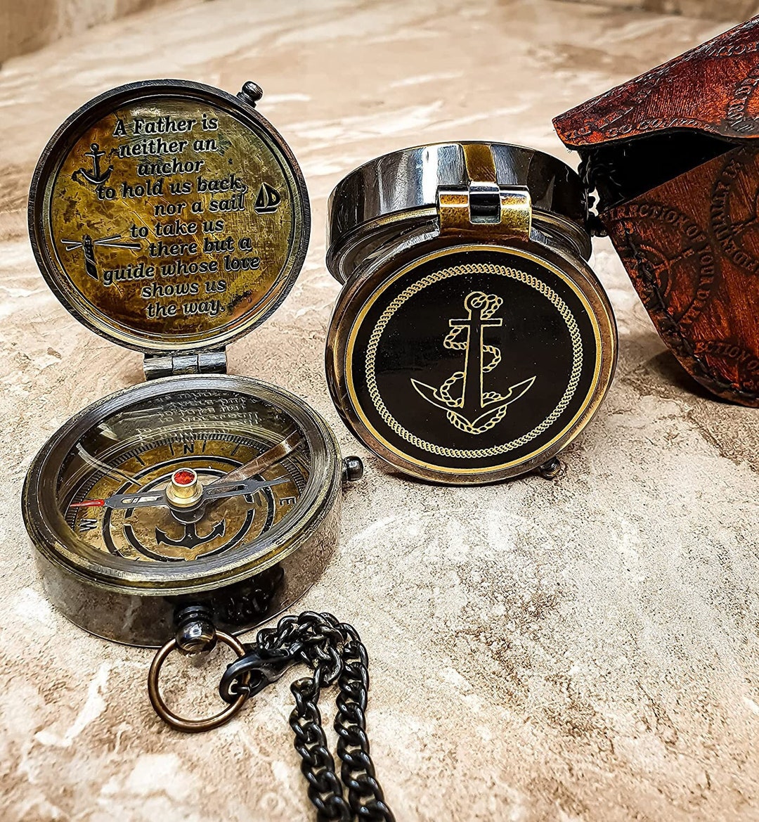 Buy Engraved Personalized Working Compass, Father is Neither an Anchor ...