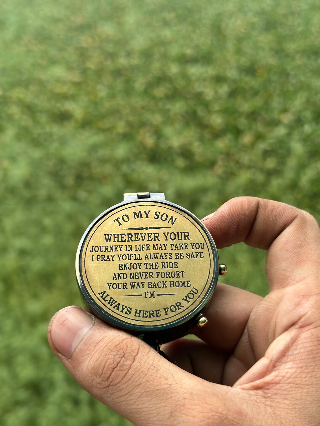 Engraved Brass Compass Gift to My Son/nautical Gift for Son From Dad ...