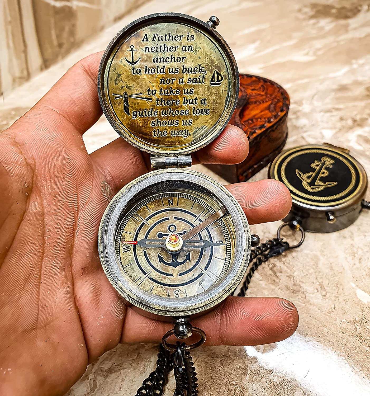 Buy Engraved Personalized Working Compass, Father is Neither an Anchor ...
