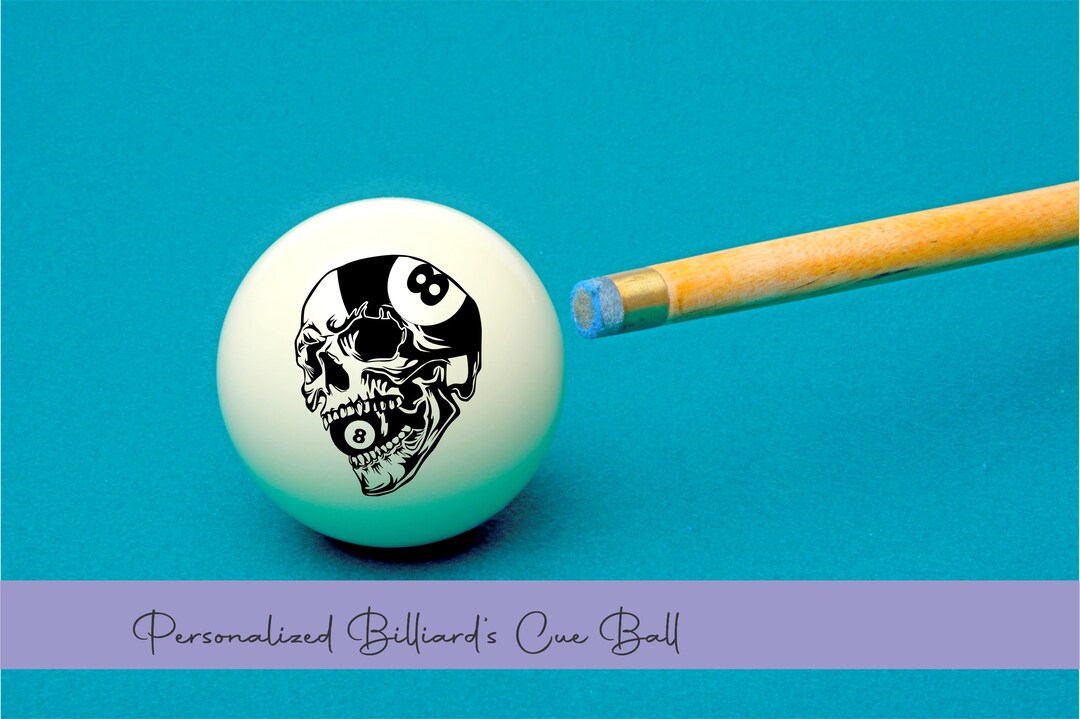 Skull Cue Design Cue Ball, Billiard's & Snooker Cue Ball, Customized ...