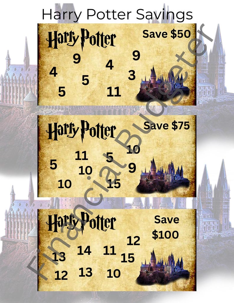 Harry Potter Savings Challenge Bundle - Etsy