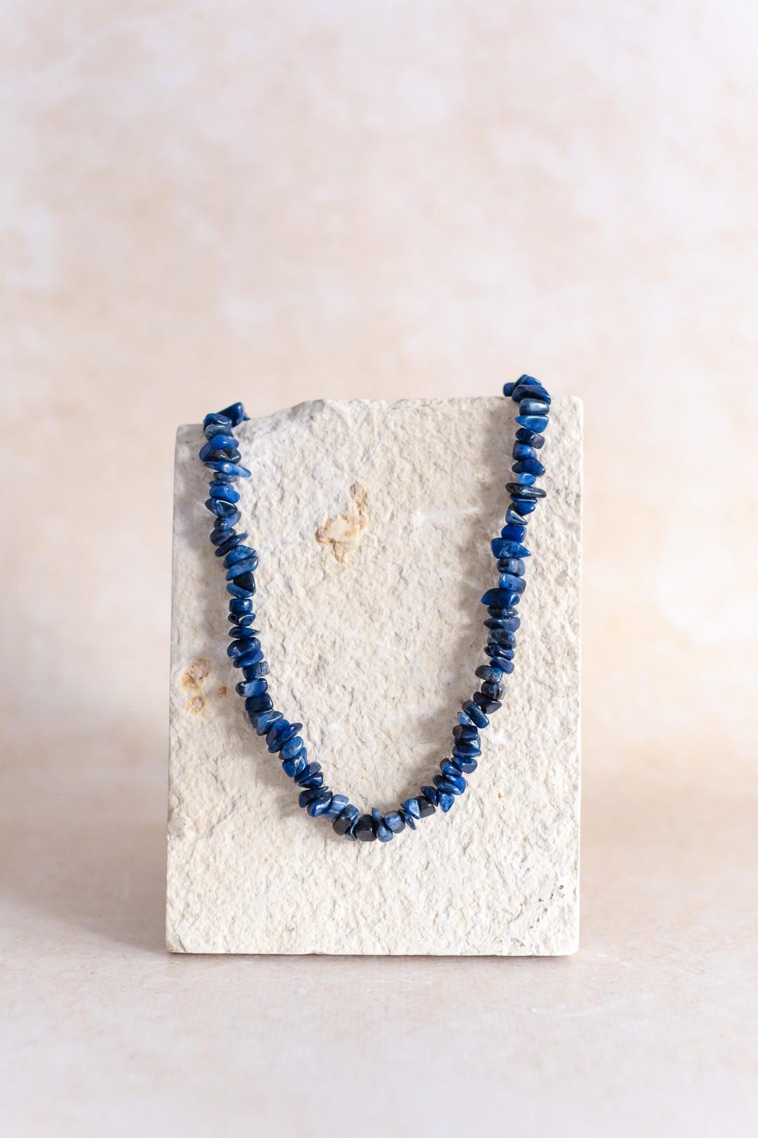 Lapis Lazuli Chip Necklace, Sterling Silver Clasp, December Birthstone ...