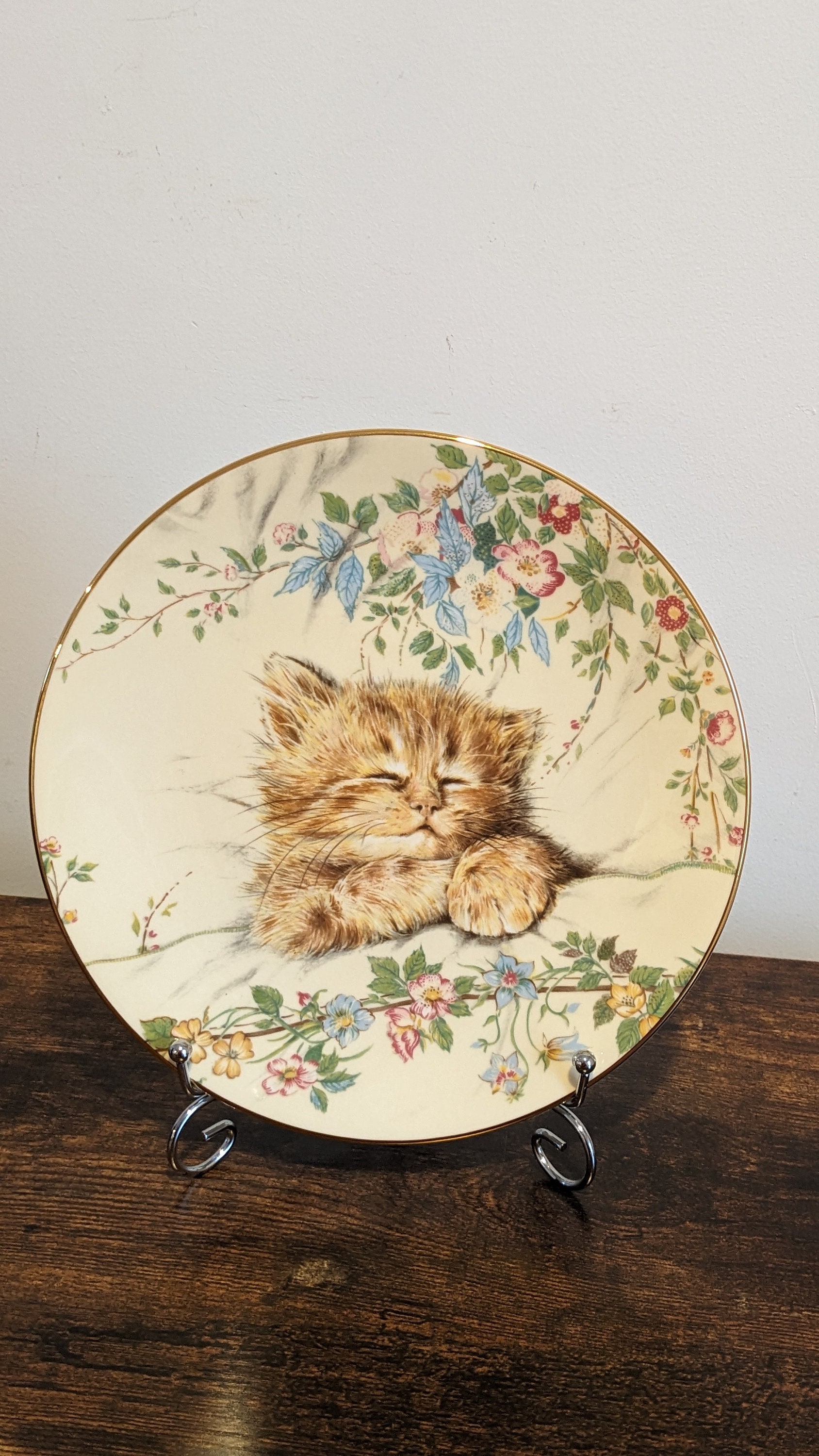 Royal Worcester cat Nap Plate, Vintage Cat Plate, Vintage Cat Dish, - Etsy