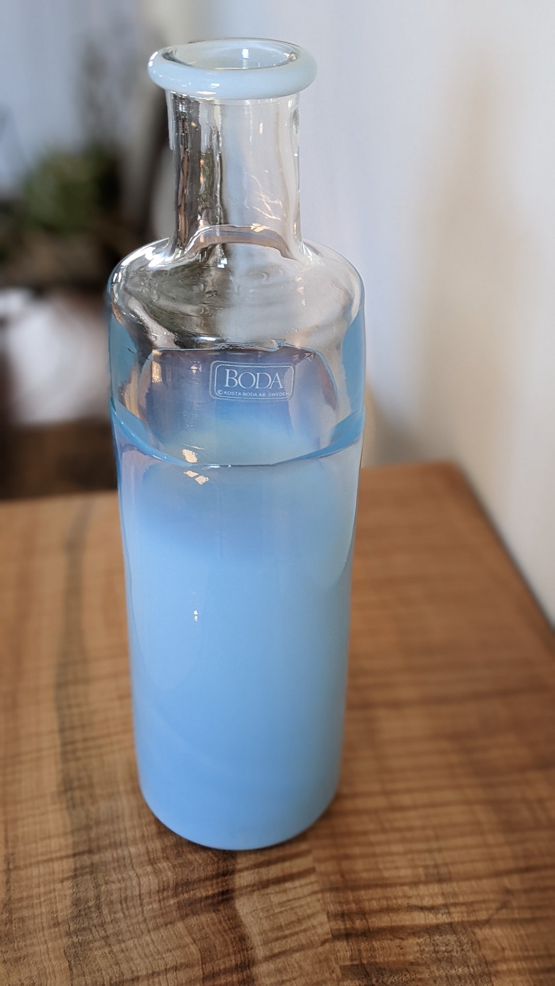 Kosta Boda Blue Art Glass Vase, Monica Backstrom Vase - Etsy