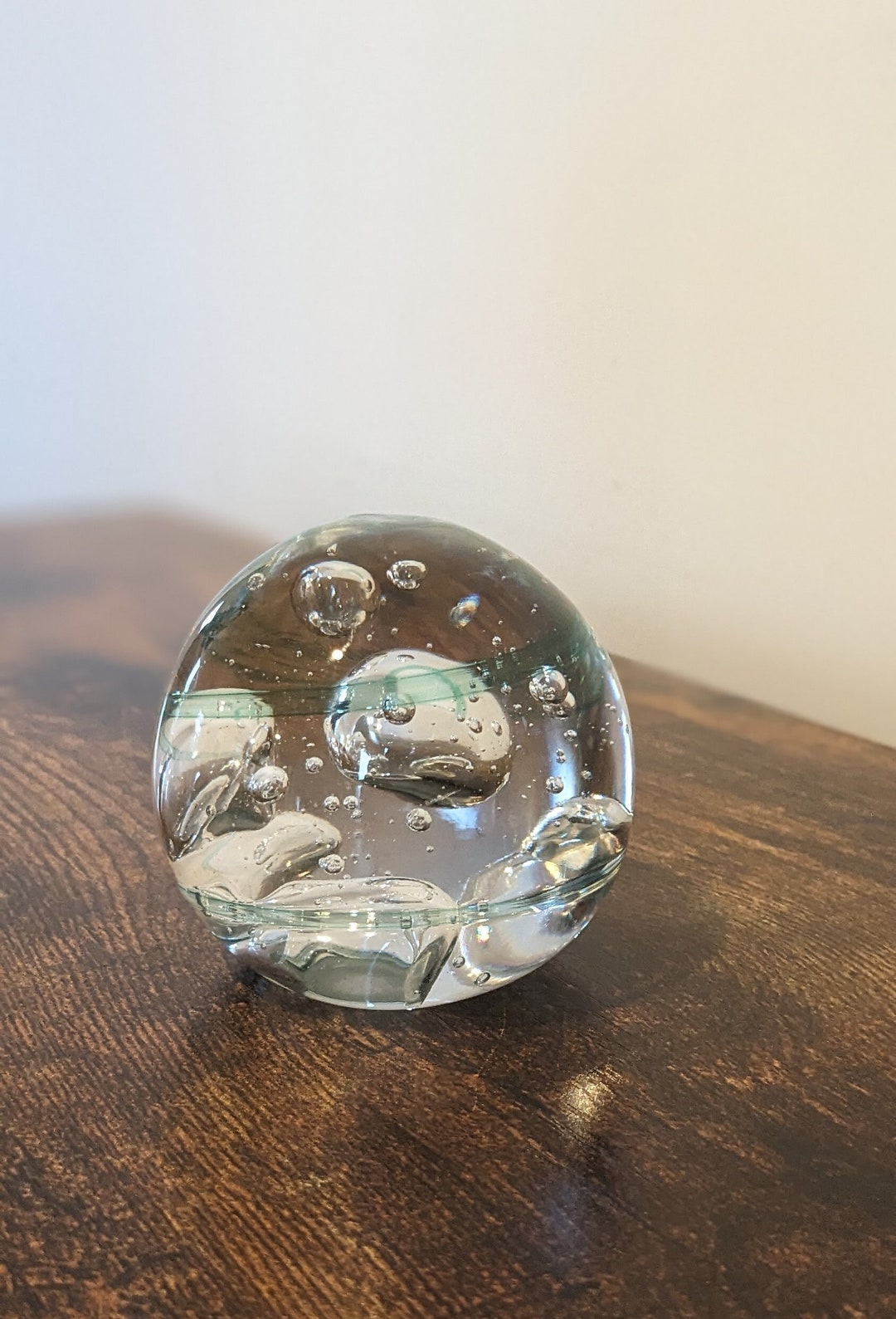 Art Glass Paperweight, Art Glass Paperweight With Teal Swirl - Etsy