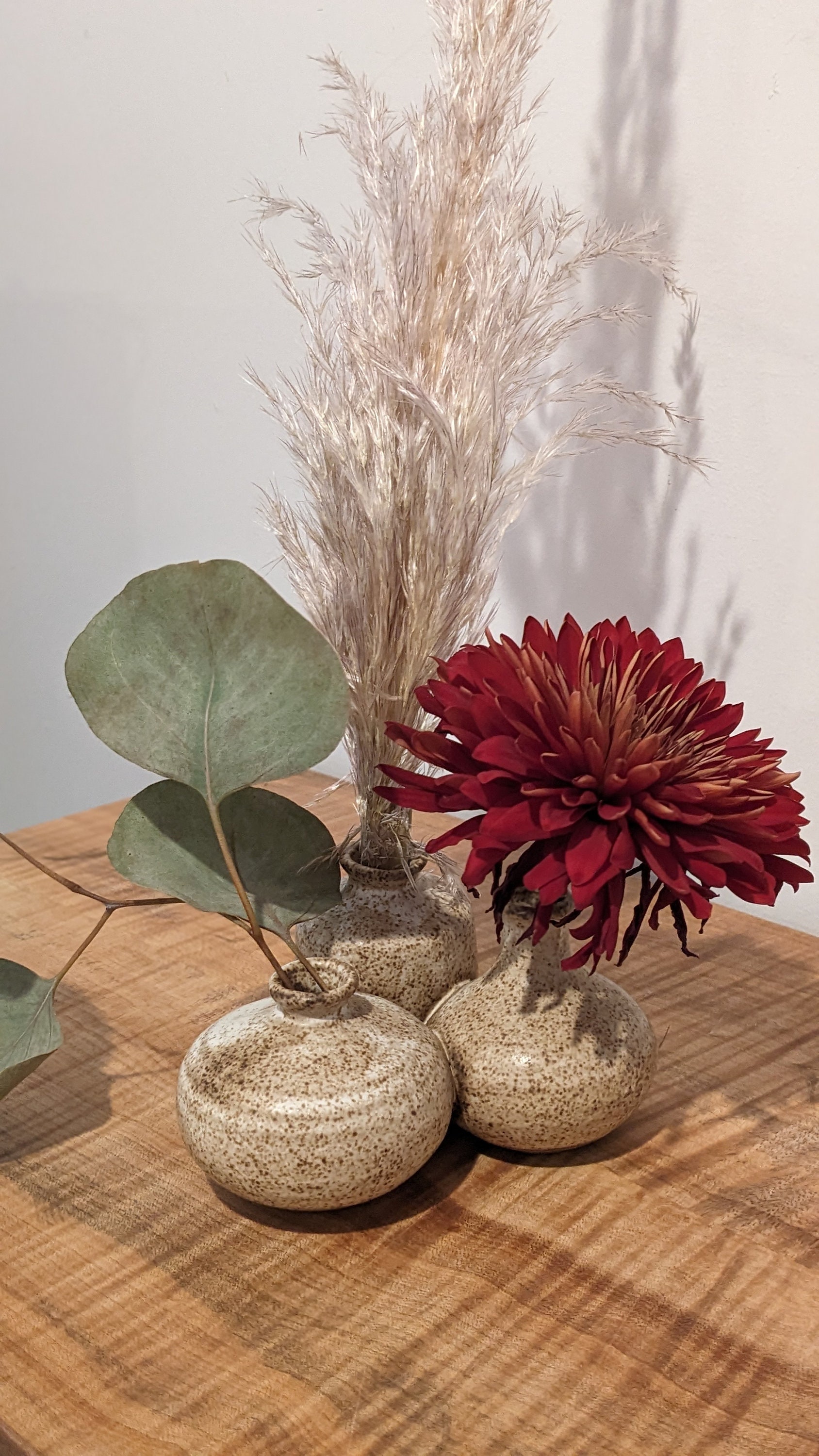 Pottery Bud Vase, Triple Connected Bud Vase, Bud Vase Group - Etsy