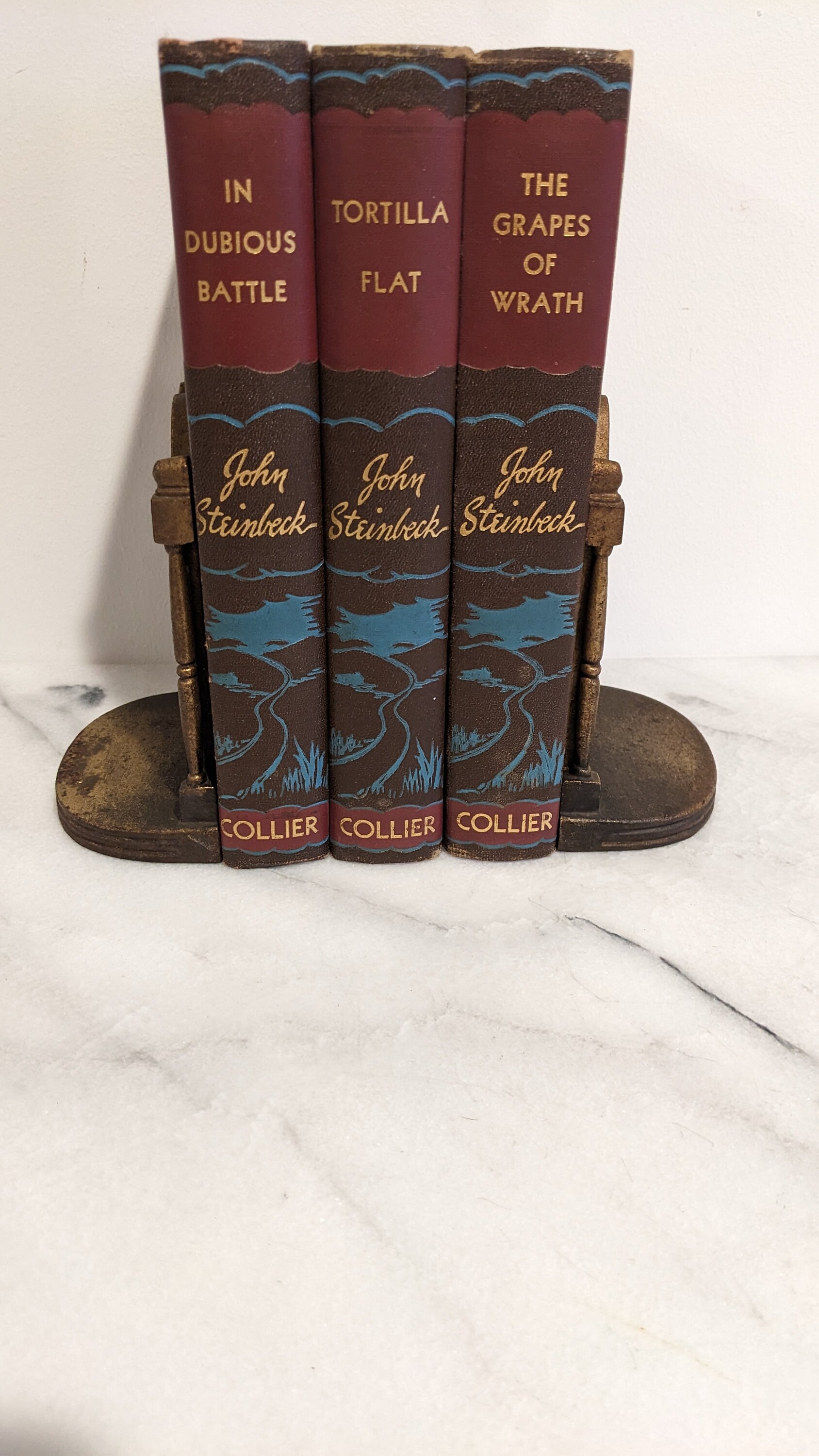 Pair of Bradley & Hubbard Log Cabin Bookends, Gilded Cast Iron Bookends ...