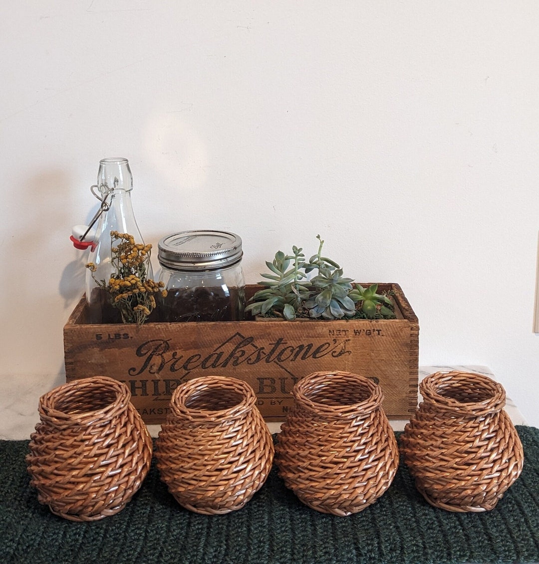 Set of 4 Small Wicker Baskets, Set of 4 Wicker Woven Baskets, Set of 4 ...