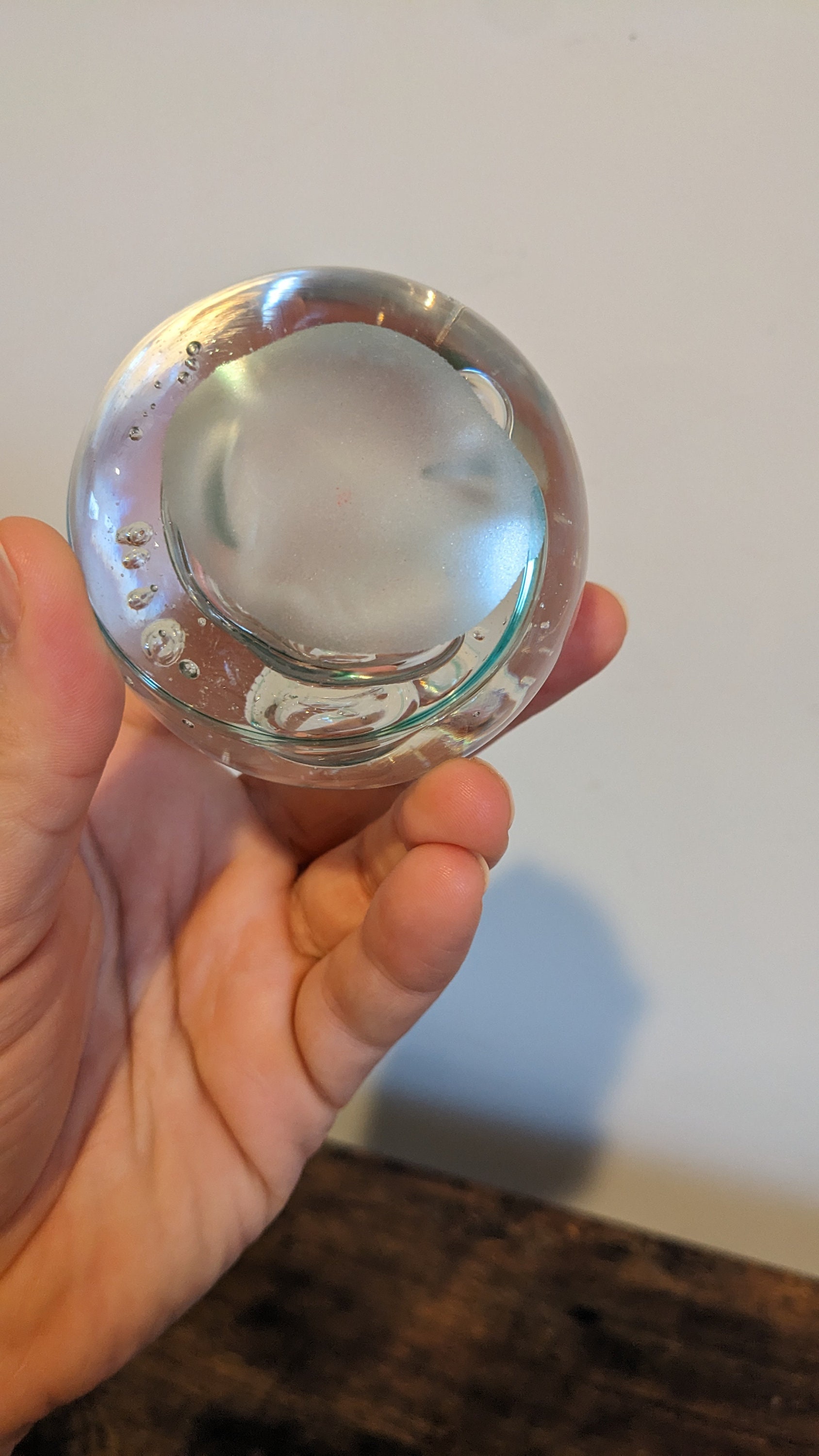 Art Glass Paperweight, Art Glass Paperweight With Teal Swirl - Etsy