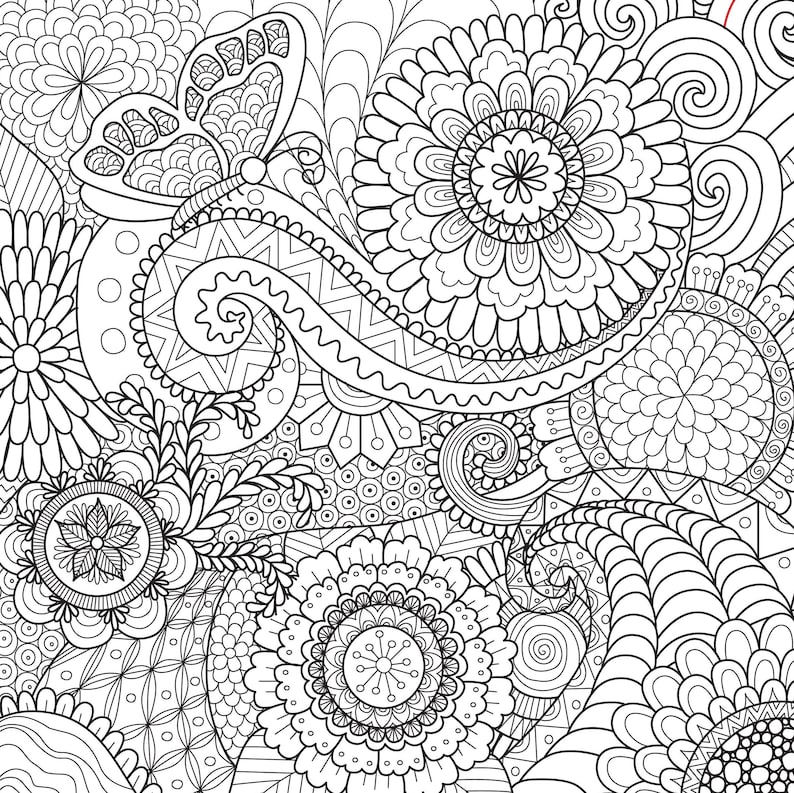 1000+ Unique Adult and Teen Coloring Pages - Instant Download Pdfs for ...
