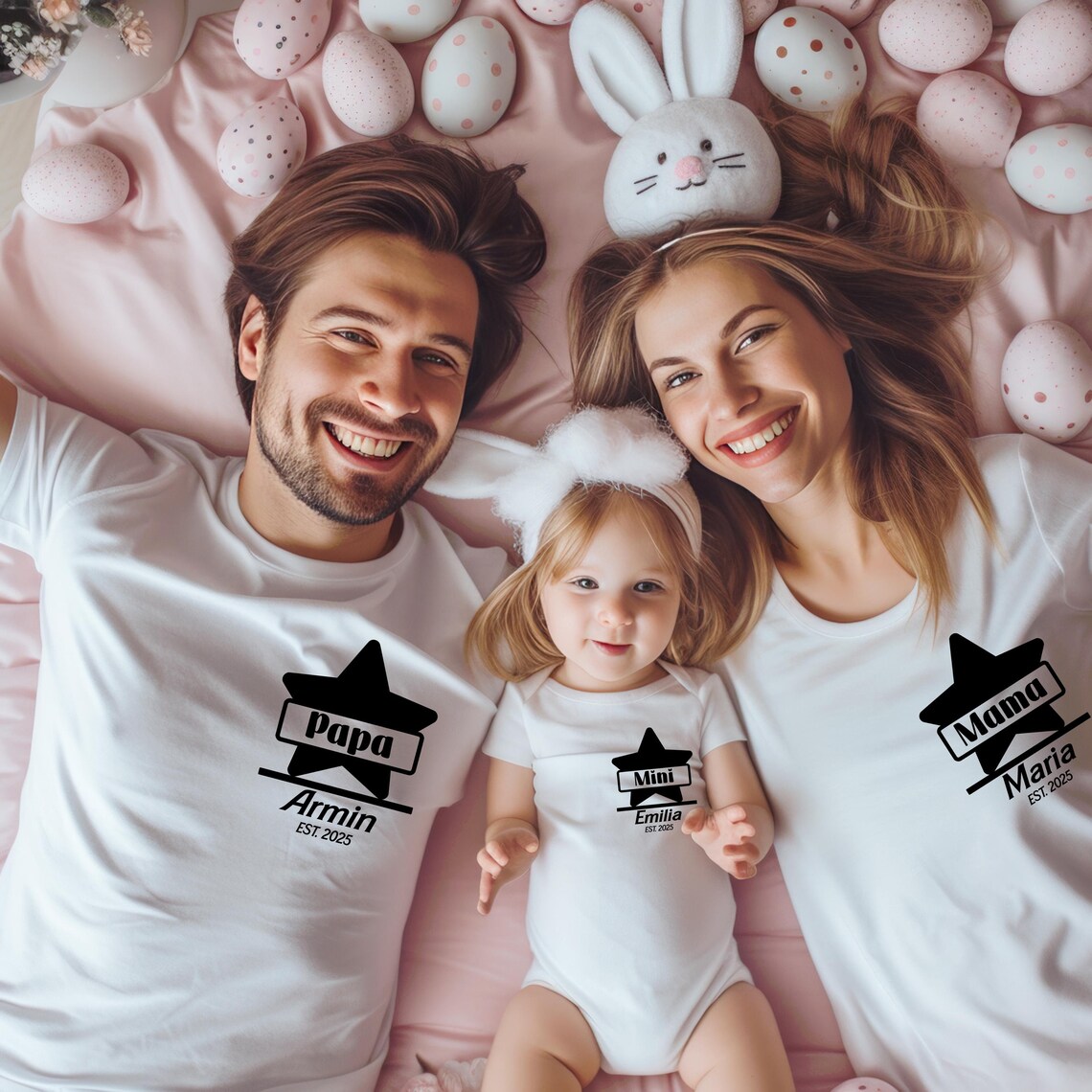 Personalized Family T-shirt Set - Stars With Name & Year of Birth. Dad ...