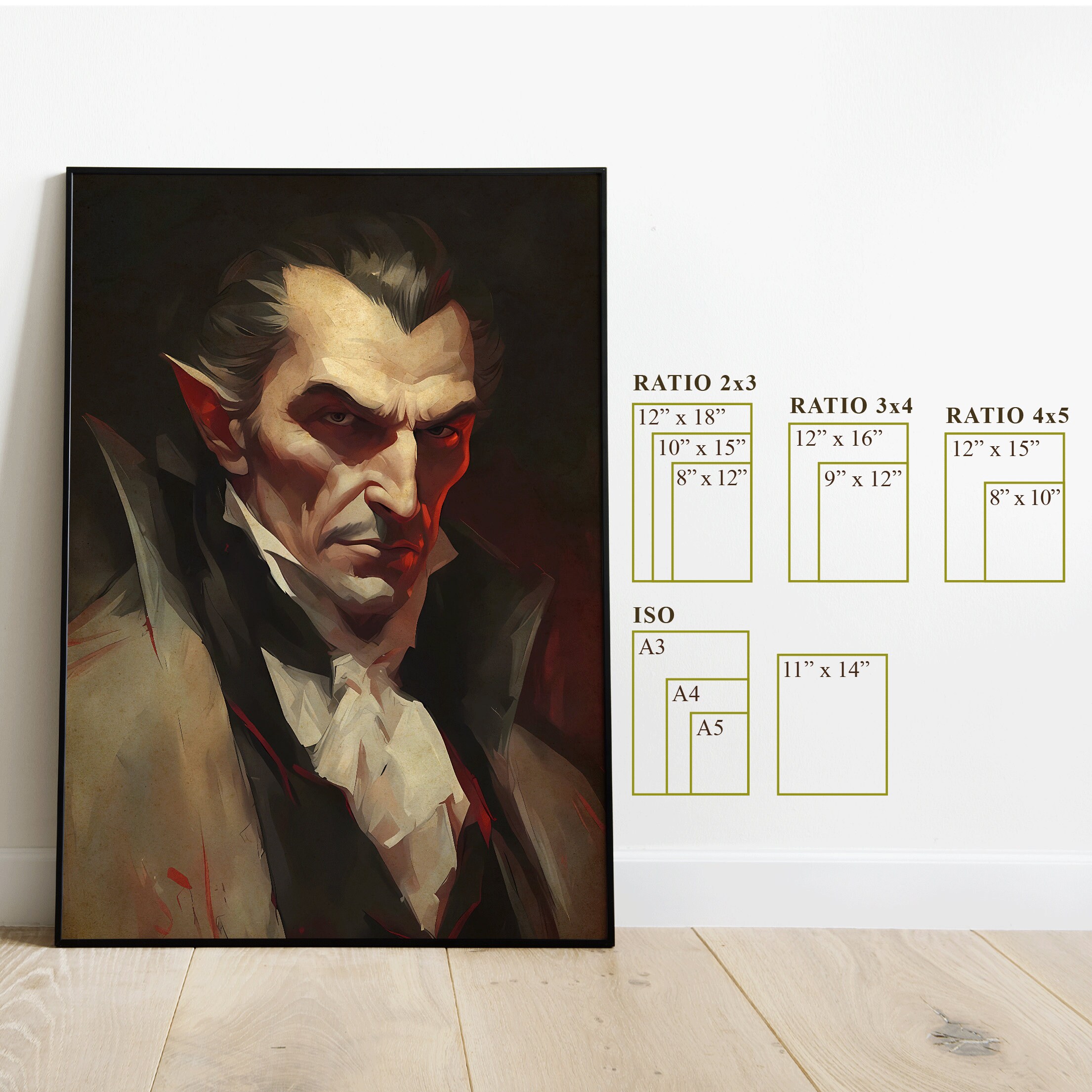 Dracula Vampire Gothic Wall Art Decor Dark Academia Print Gothic ...