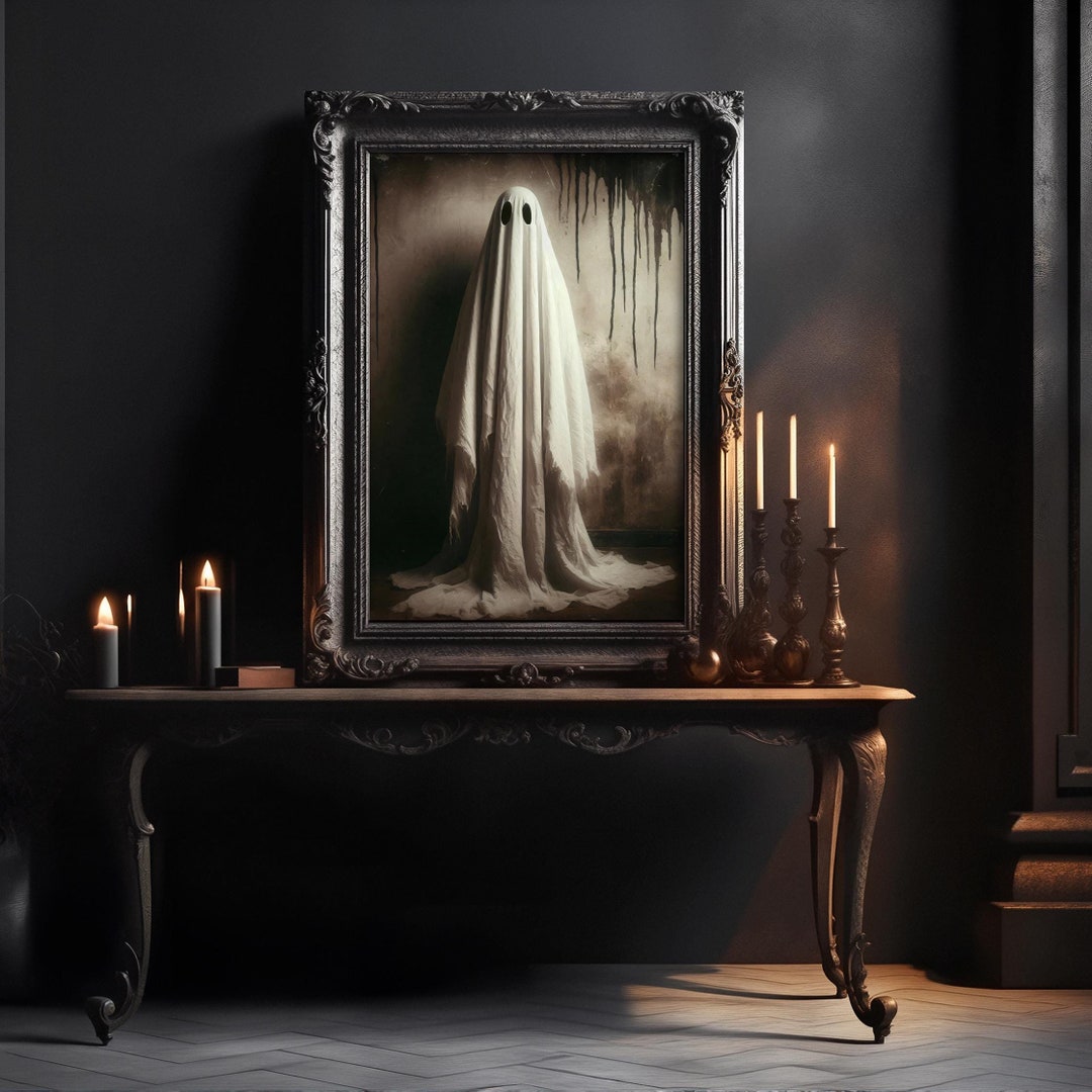Creepy Ghost Portrait Print, Dark Academia, Halloween Decor, Haunting ...