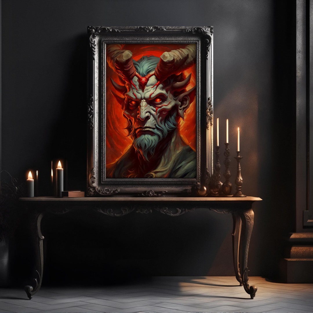 Devil Portrait Wall Art Print Gothic Horror Decor Art Dark Academia ...