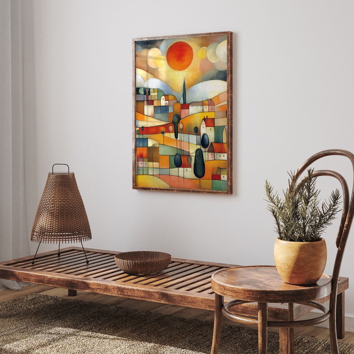 Paul Klee Inspired Landscape Art Cubist Style Painting Fine Art ...