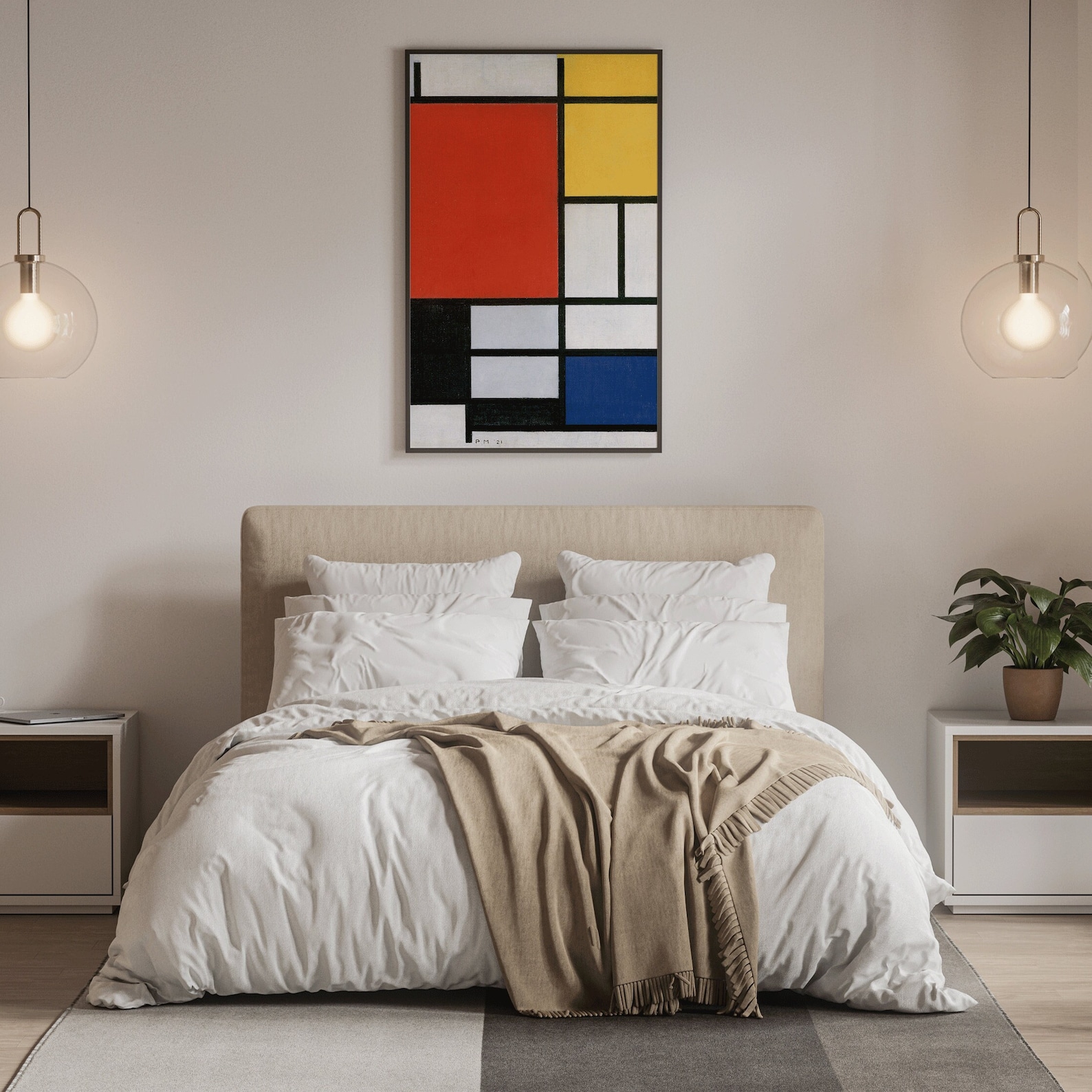 Piet Mondrian Composition With Red, Yellow, Blue, and Black Vintage ...