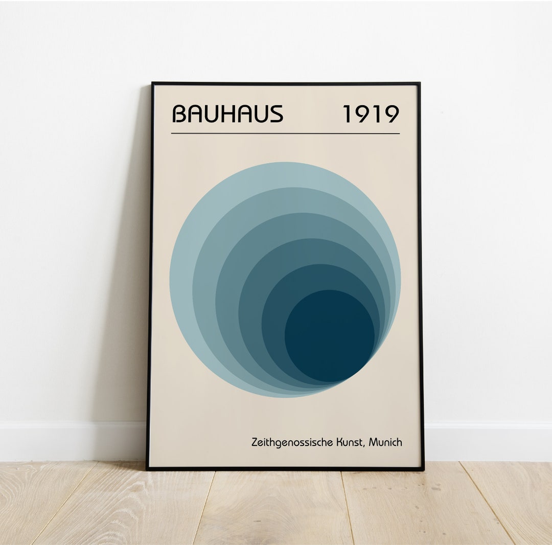 Blue Circle Bauhaus Poster – July 1919 Exhibition Print, Munich ...