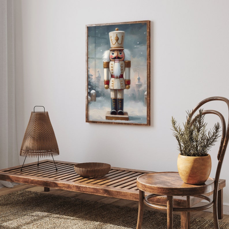 Christmas Vintage Nutcracker Oil Painting Print Wall Art Xmas Decor ...