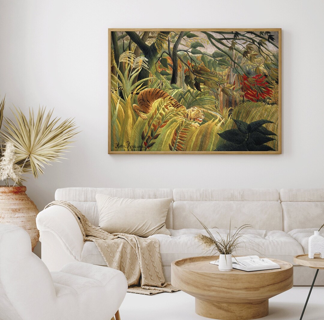Henri Rousseau Tiger in a Tropical Storm Impressionism Art Jungle ...