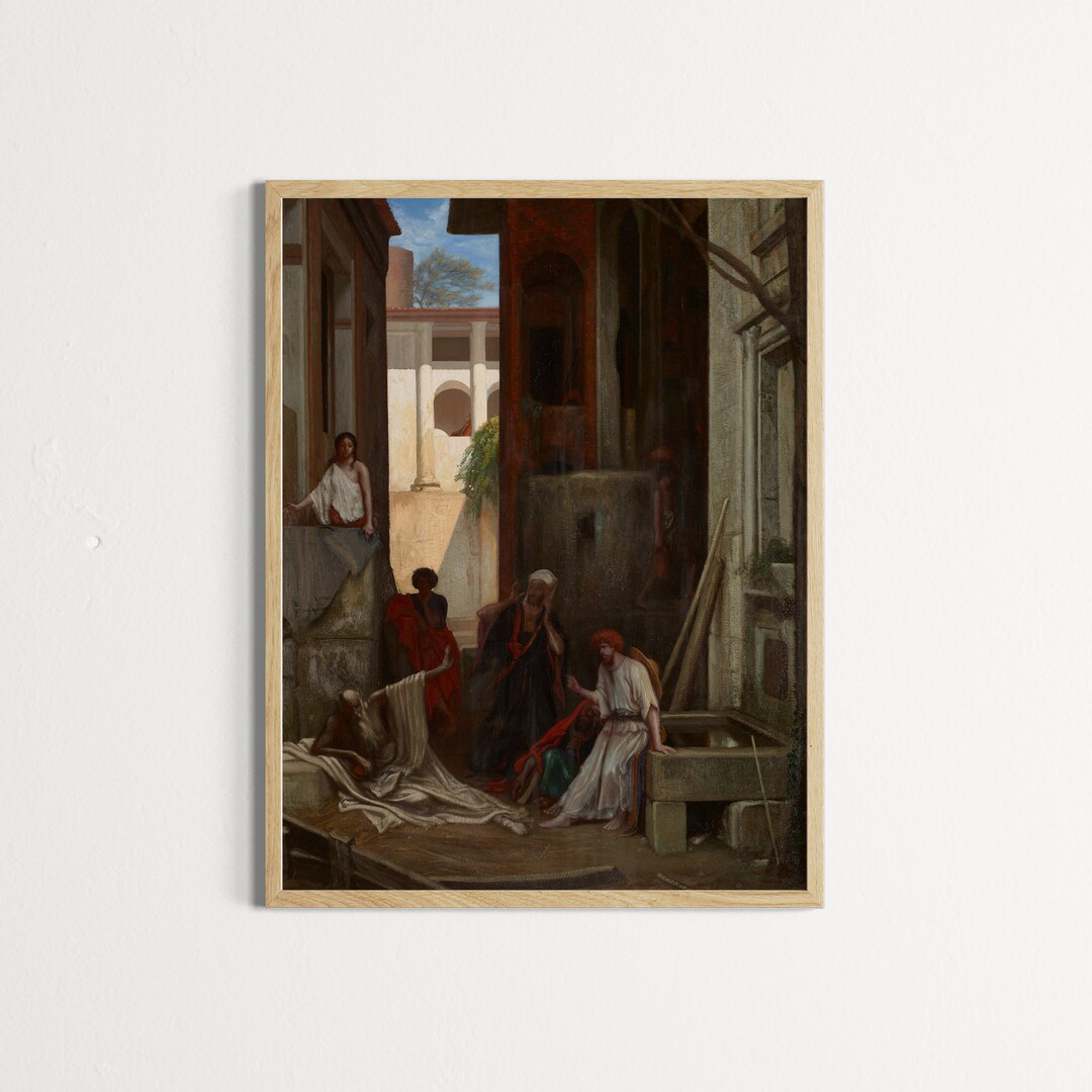 Job and His Friends by Gabriel Alexandre Decamps Vintage Museum Quality ...