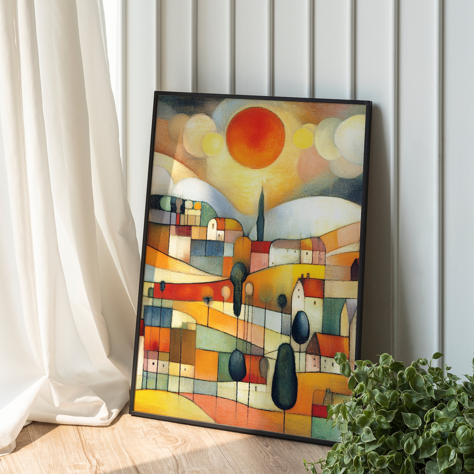 Paul Klee Inspired Landscape Art Cubist Style Painting Fine Art ...