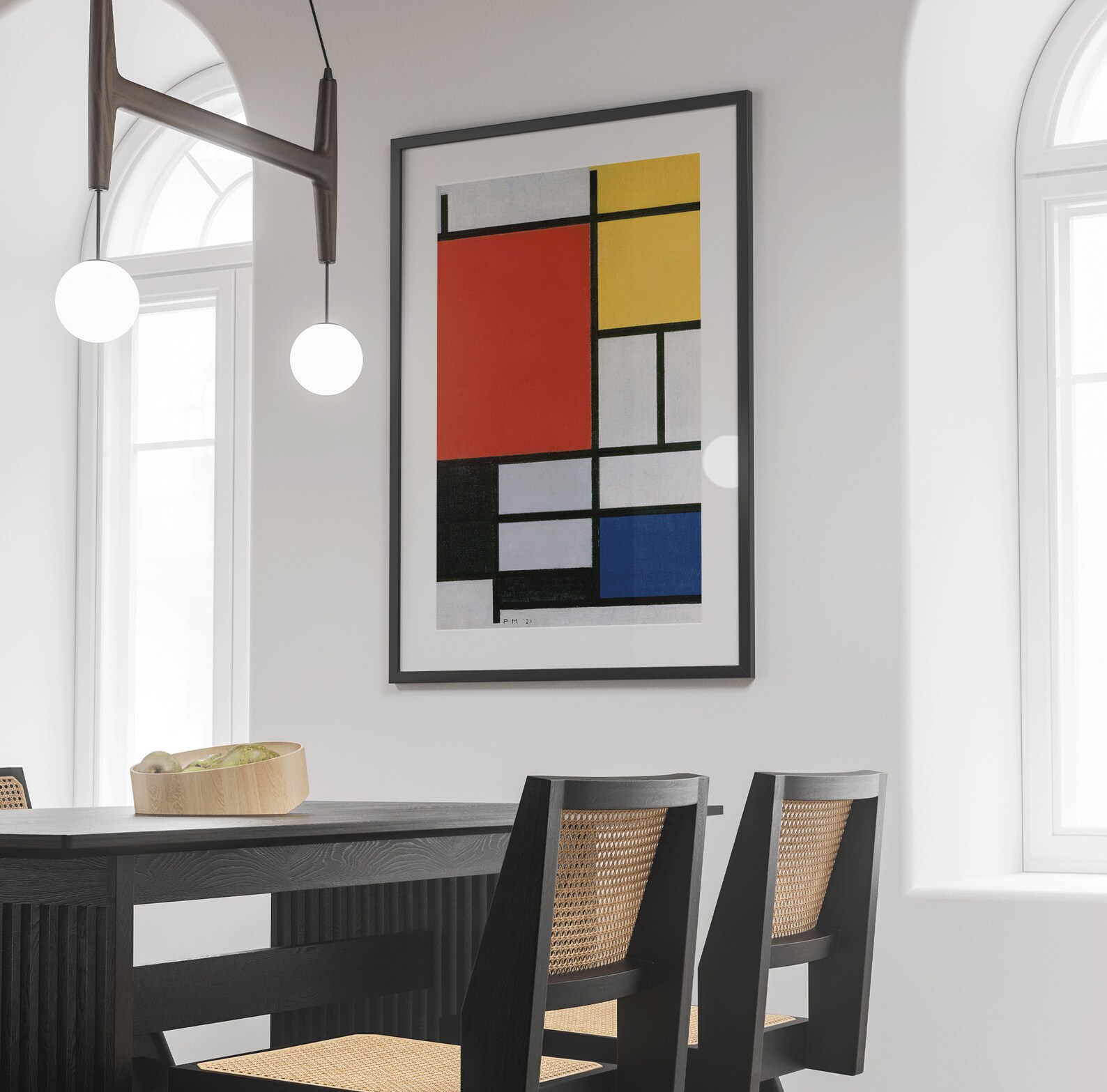 Piet Mondrian Composition With Red, Yellow, Blue, and Black Vintage ...