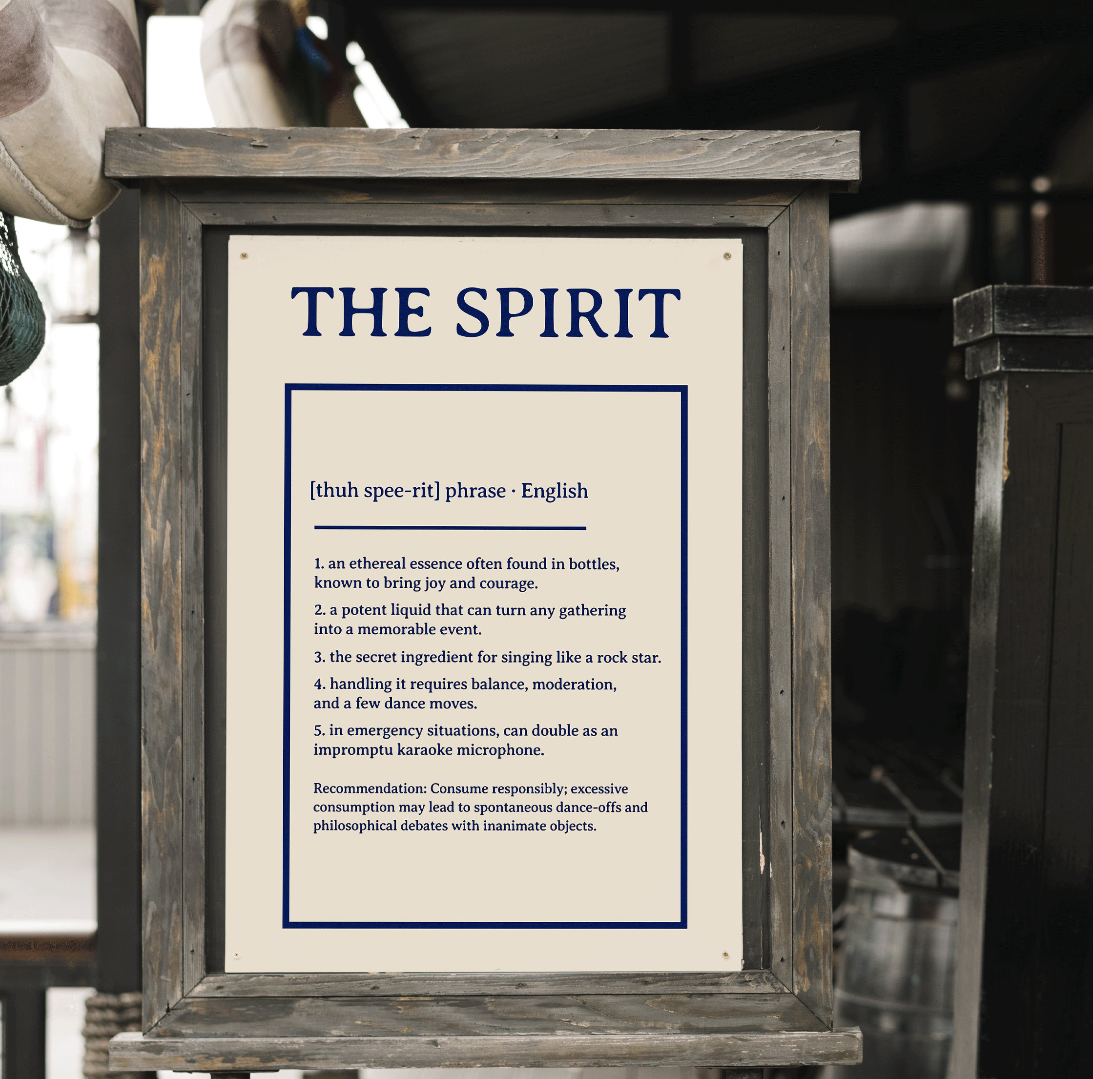 The Spirit Definition Poster Funny Bar Cart Print Minimalist Gallery ...