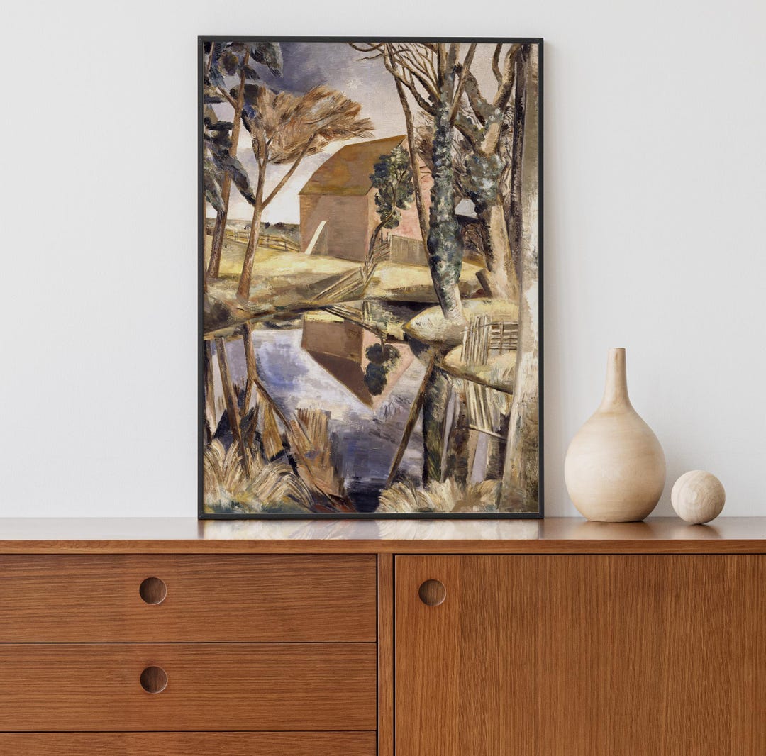 Paul Nash Oxenbridge Pond Print | Vintage Surrealist English Landscape ...