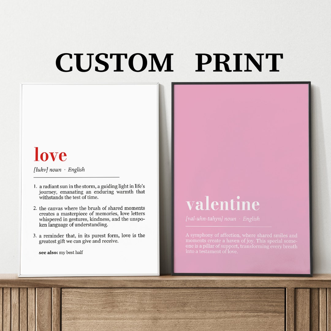 Custom Your Own Valentines Day Definition Print Gift for Boyfriend ...