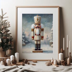 Christmas Vintage Nutcracker Oil Painting Print Wall Art Xmas Decor ...
