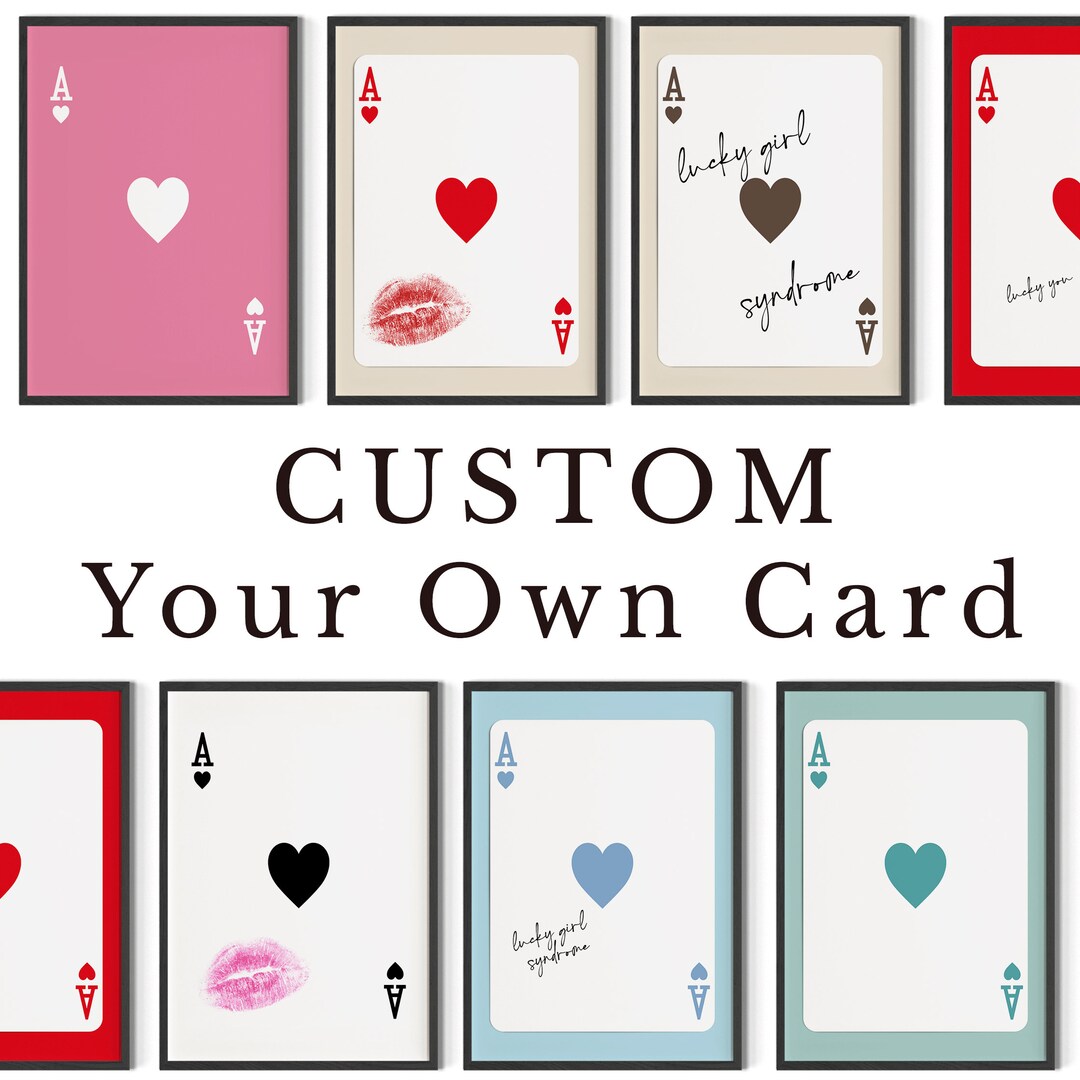 Custom Your Own Ace of Hearts Poker Card Funky Decor Wall Art Print ...