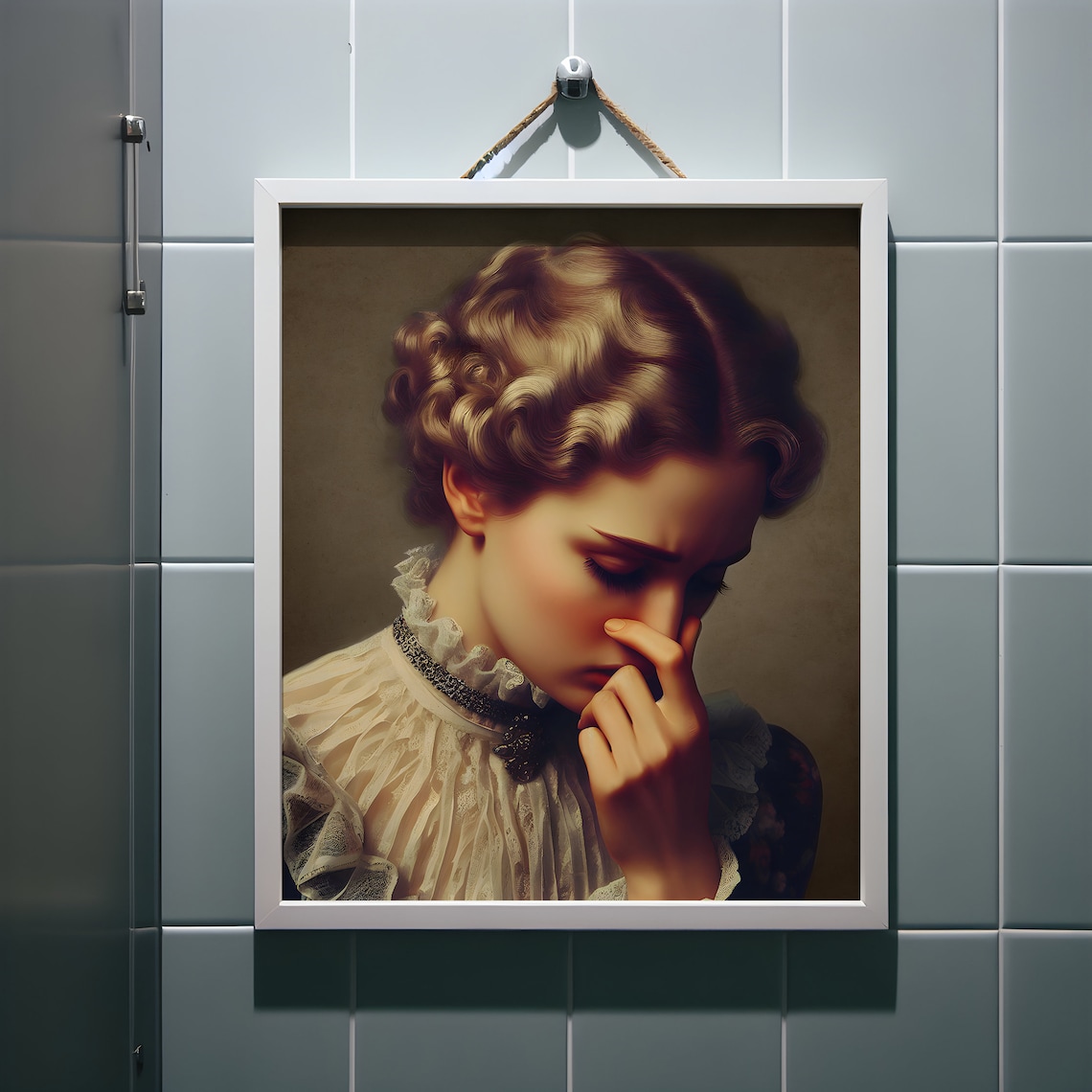 Altered Vintage Art T Funny Bathroom Wall Art Decor Woman Stink Oil