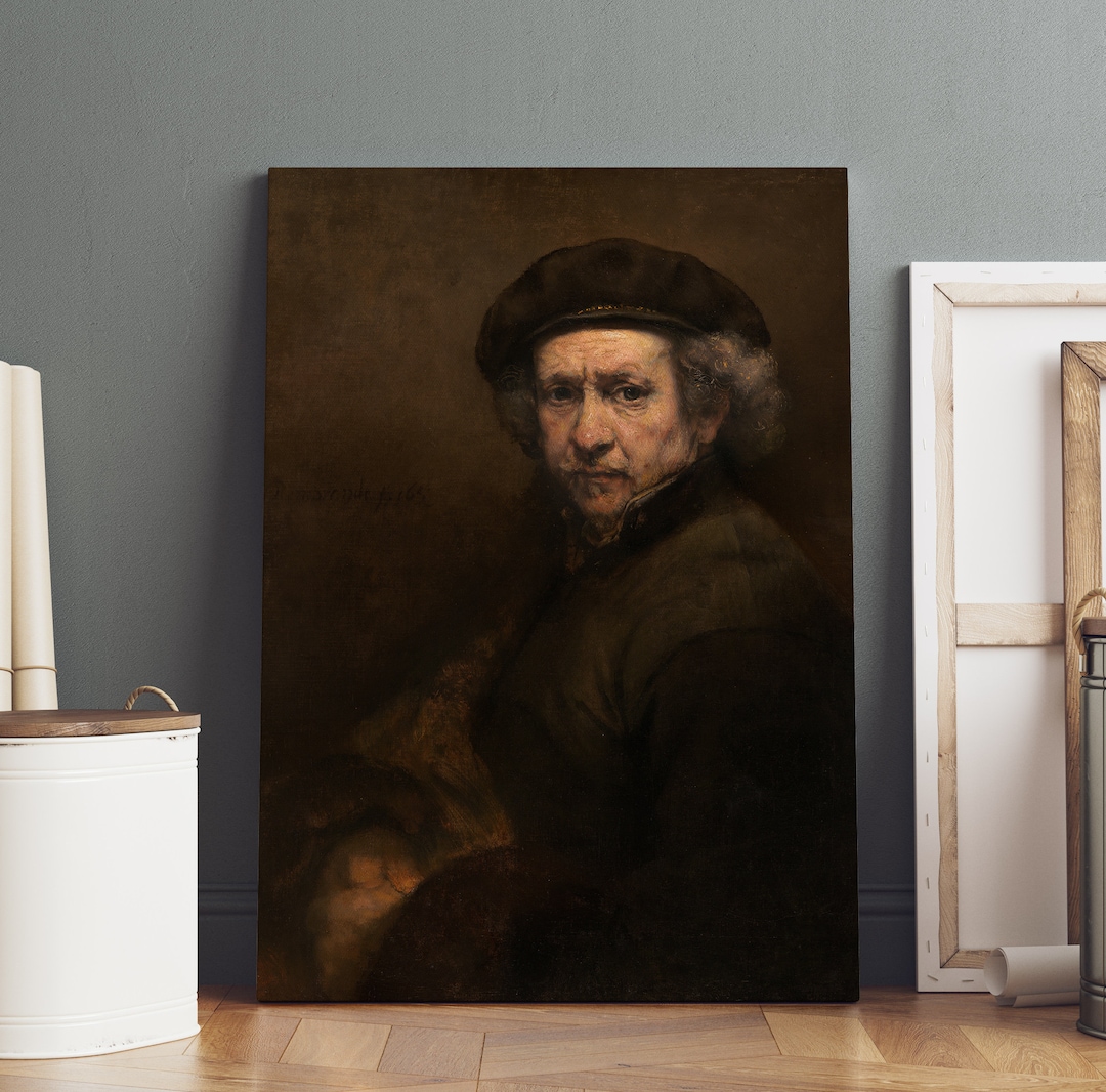 Rembrandt Self Portrait Print, Vintage Classic Baroque Art, Poster Wall ...