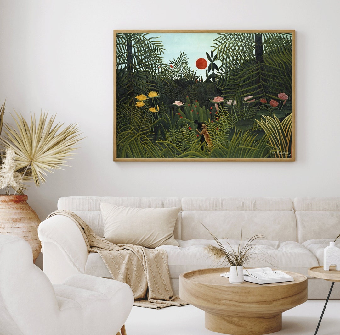 Henri Rousseau Virgin Forest With Sunset Impressionism Art Jungle ...