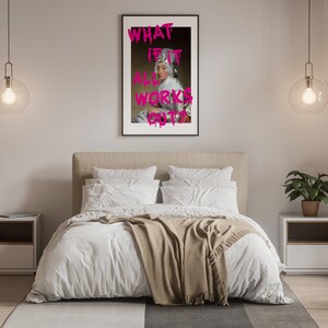 What If Graffiti Quote Poster – Trendy Urban Wall Art, Funky Distorted ...