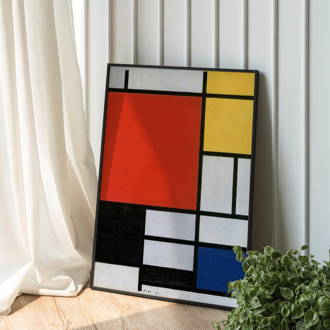 Piet Mondrian Composition With Red, Yellow, Blue, and Black Vintage ...