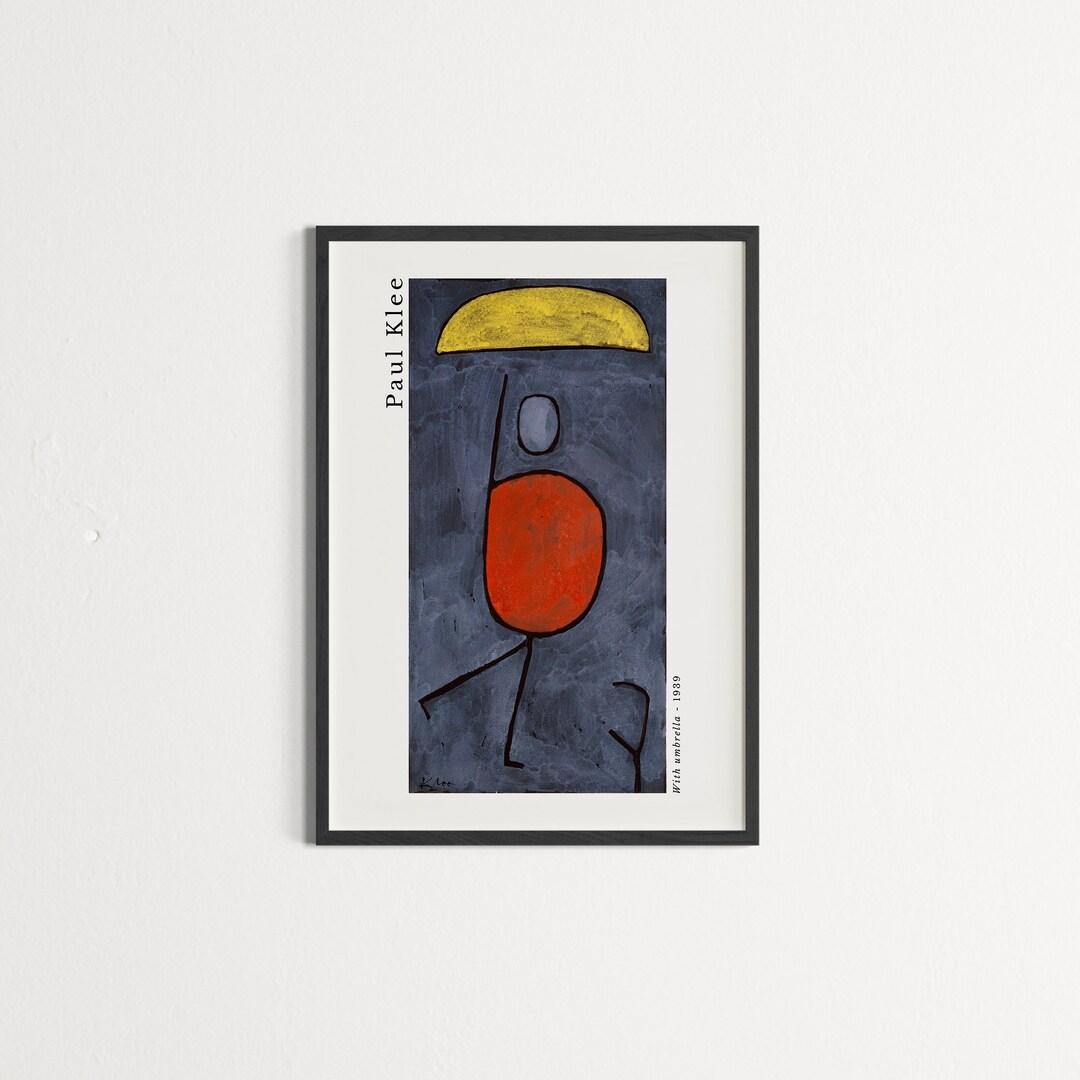 Paul Klee With Umbrella – 1939 Museum Exhibition Print, Abstract Wall ...