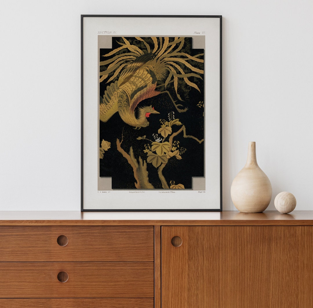 Vintage Mythical Howo Bird on a Tree by G A Audsley, Traditional ...