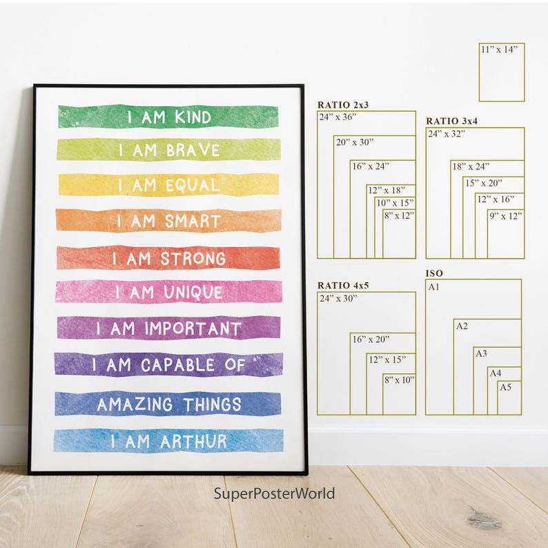 Personalised Kids Affirmation Print - Digital Download – I Am Brave ...