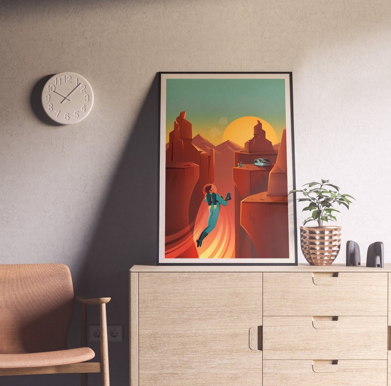 Spacex Poster Retro Style DIGITAL FILE Valles Marineris Space - Etsy