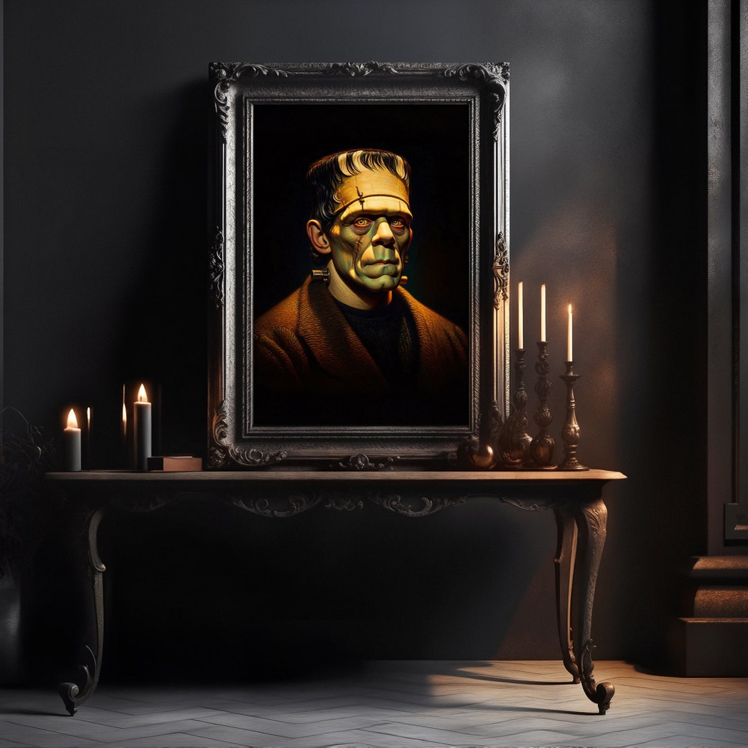 Frankenstein Portrait Classic Monsters Horror Art Gothic Wall Art Decor ...