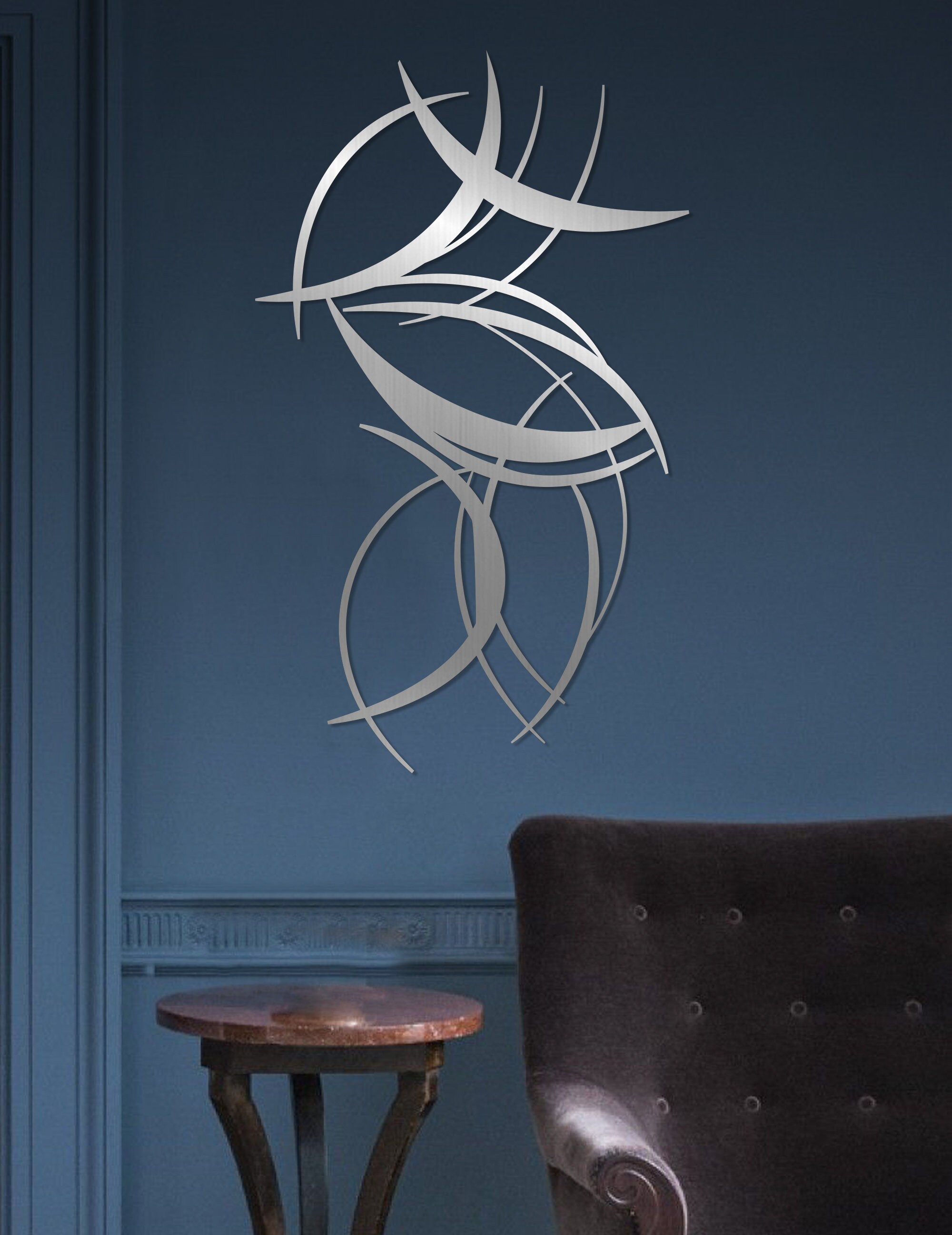 Corvine Abstract Metal Wall Art, Modern Home Decor (17x29 Inches) - Etsy