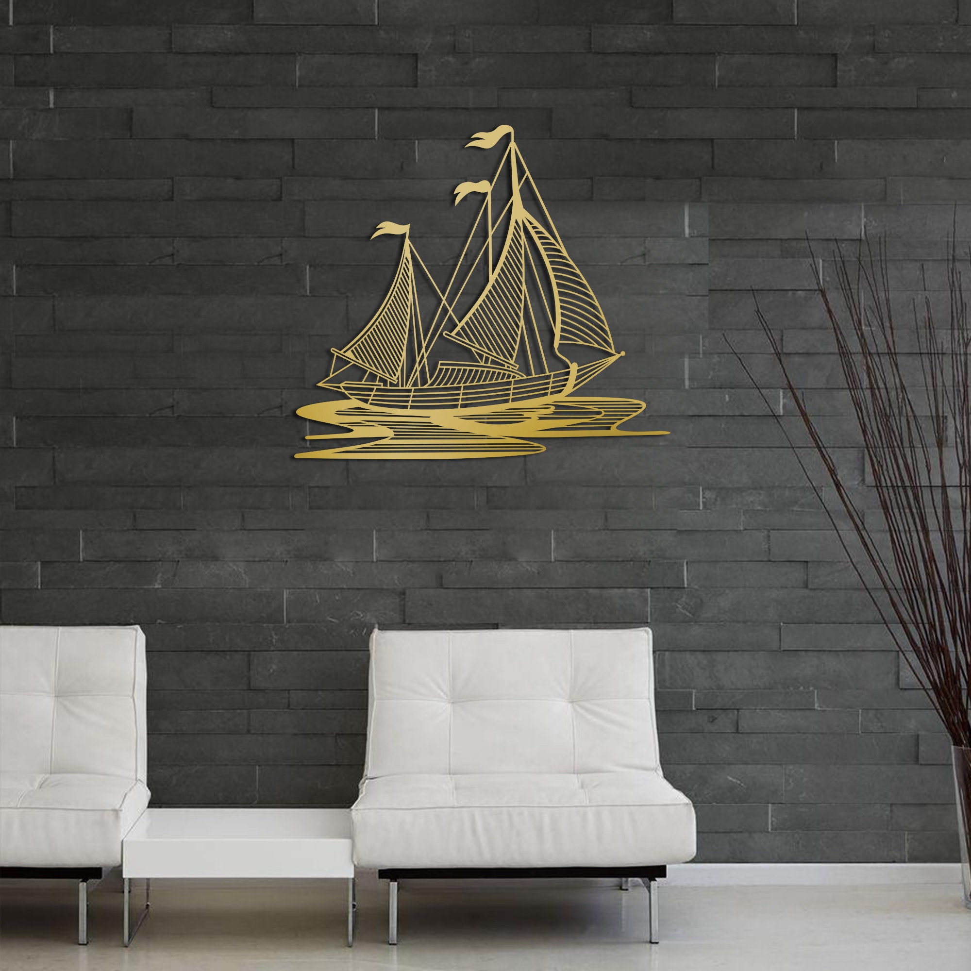 Sailbot Metal Wall Art, Nautical Metal Wall Art, Sailing Wall Hanging ...
