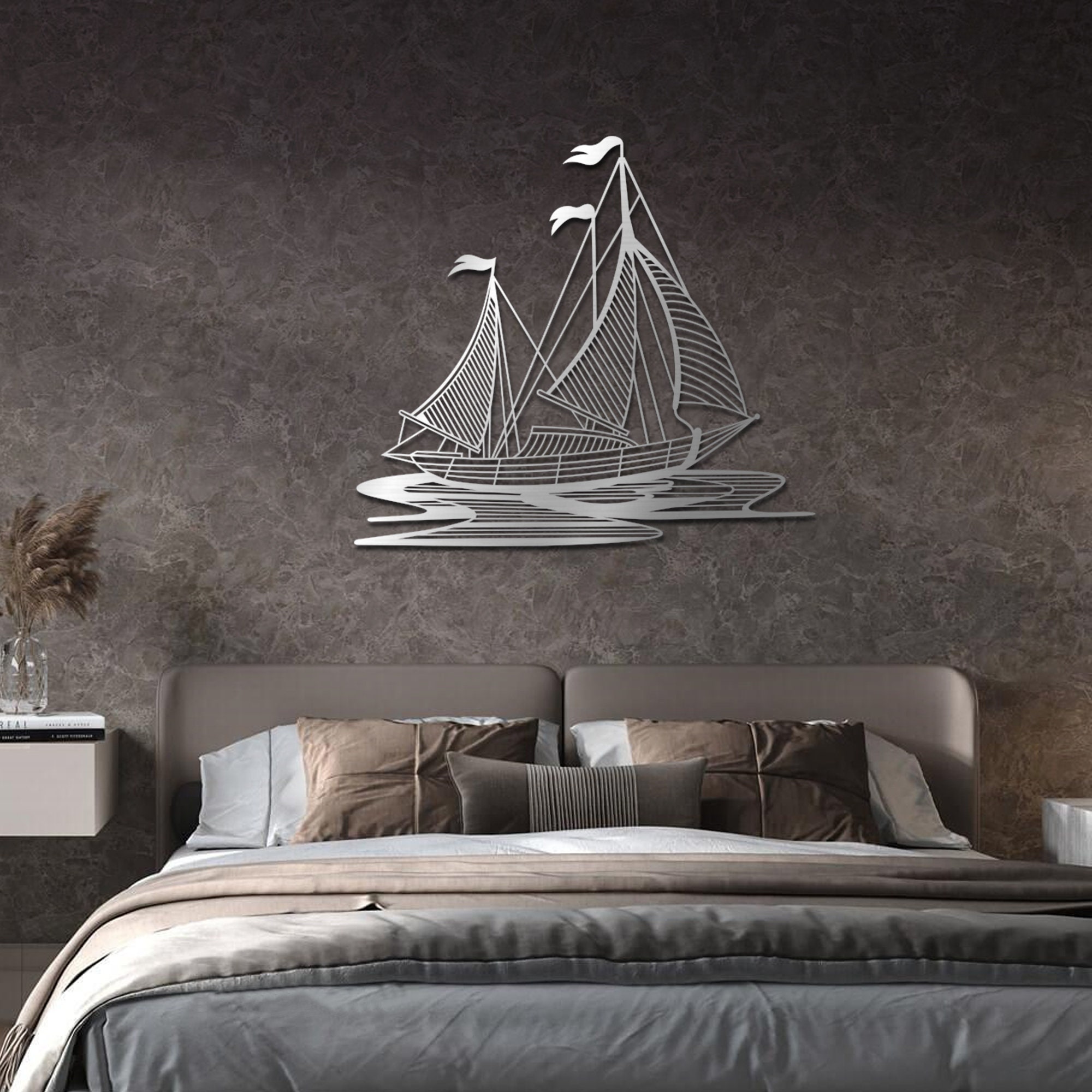 Sailbot Metal Wall Art, Nautical Metal Wall Art, Sailing Wall Hanging ...