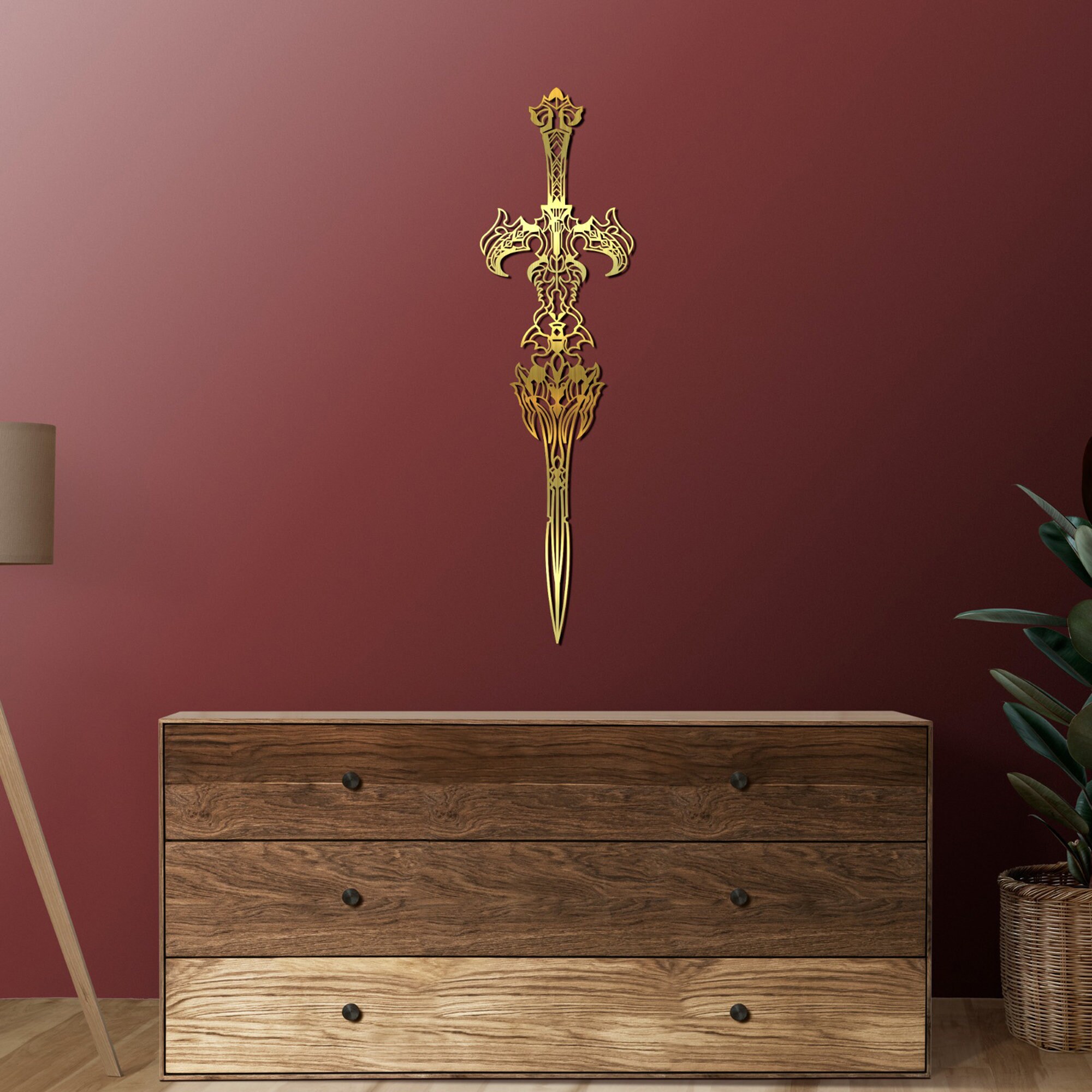 Metal Sword Wall Art, Medieval Wall Hanging, Metal Wall Knight Decor ...