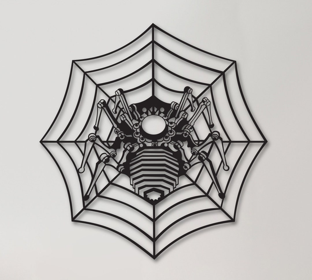 Steampunk Metal Spider Wall Art, Retrofuturistic Home Decor (24 Inches ...