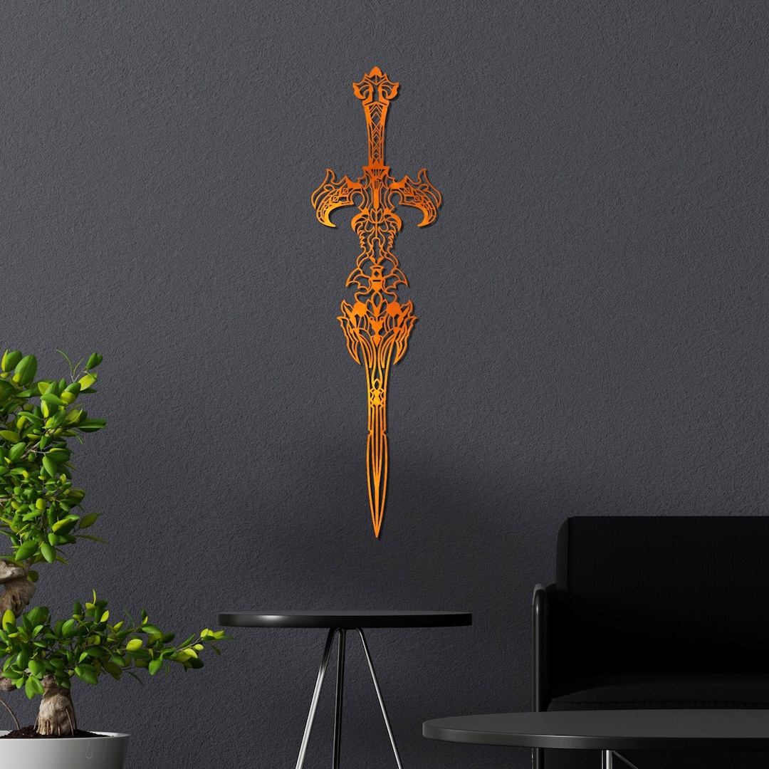 Metal Sword Wall Art, Medieval Wall Hanging, Metal Wall Knight Decor ...