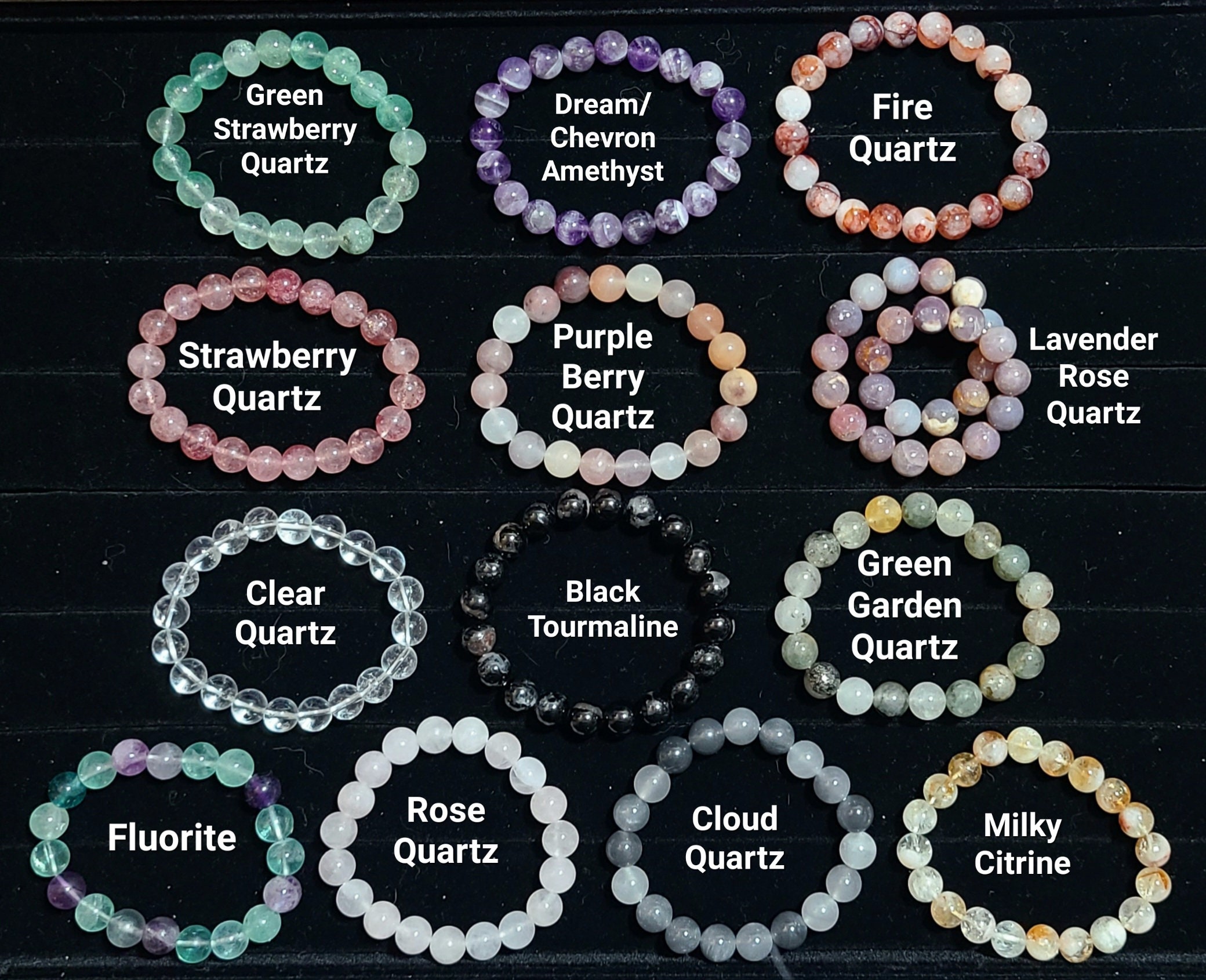 Set of 10 Choose-your-own Crystal Bracelets Over 100 Different Types of ...
