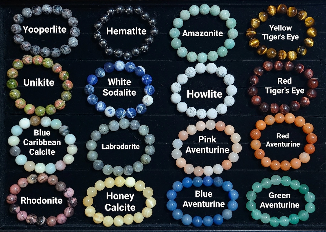 Set of 10 10mm Choose-your-own Crystal Bracelets 37 Different Types of ...