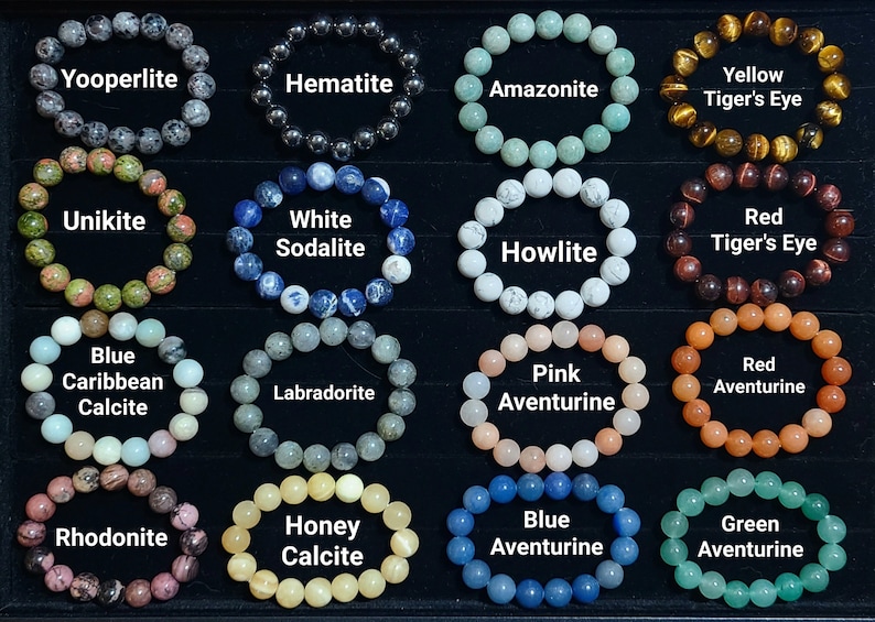 Set of 10 10mm Choose-your-own Crystal Bracelets 37 Different Types of Crystals - Etsy